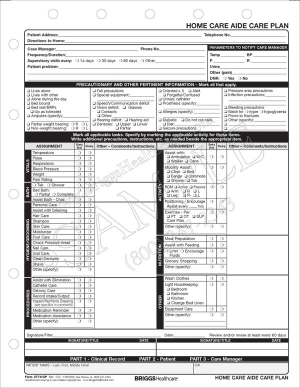 Home Care Aide Care Plan Home Care Aide Care Plan